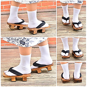 Japanese Wooden Clogs Sandals Japan Traditional Shoes Geta With Tabi Socks (US 10/27.5cm)