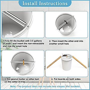 2 Pack Rolling Log Mouse Trap, Humane Live Mouse Trap Bucket, Rat Traps for House, Auto Release Catch No See Kill Trap for Mice and Rats