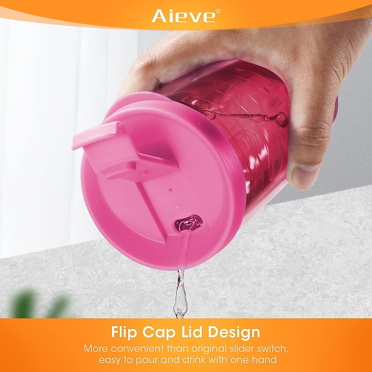 Aieve Leakproof Travel Lids, 4 Pack Replacement Tumbler Lid Compatible with Tervis Tumbler 16 oz