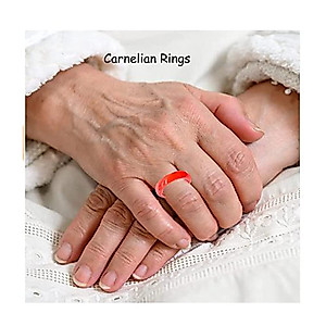 MIFYNN Carnelian Crystal Rings For Women Natural Carnelian Gemstone Band Ring Carnelian Smooth Round Donut Ring For Women (8)