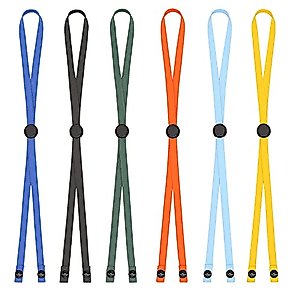 TUOXUAN Face Mask Lanyard for Kids with Snaps Mask Holders Around Neck for Adults Mask Extenders/Ear Savers Protect Neck Strap for Behind Head Fasteners mask Necklace 6 Pack (Multicolor)