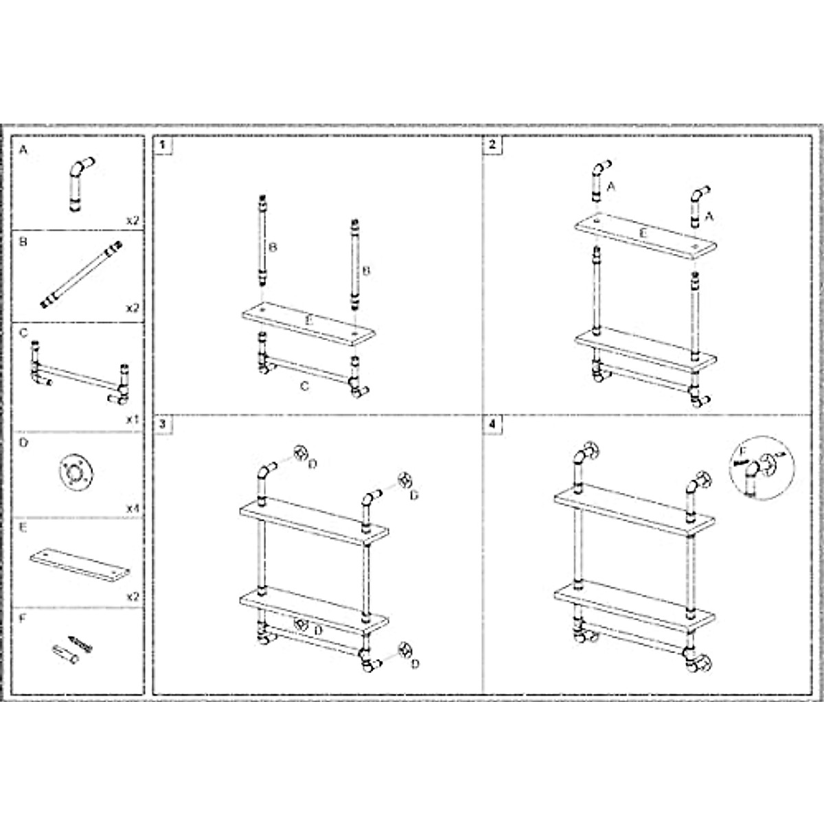 Industrial Pipe Shelf,20in Metal Towel Racks for Bathroom,2-Layer Industrial Pipe Floating Shelves Shelving,Rustic Wood Wall Mount Shelf with Towel Bar,Iron Towel Holder