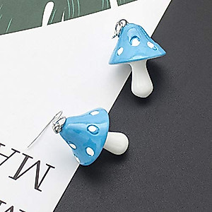 Just Follow Mushroom Shape Dangle Earrings Sweet Fresh Chic Charm Mushroom Drop Earrings for Women 3D Cute Funny Simulation Mushroom Food Earrings (Mushroom Shape Dangle Earrings 8 pairs)