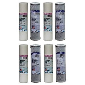 4 replacement filter sets for Dual Stage Reverse Osmosis Revolution Whole House System (1 year supply)