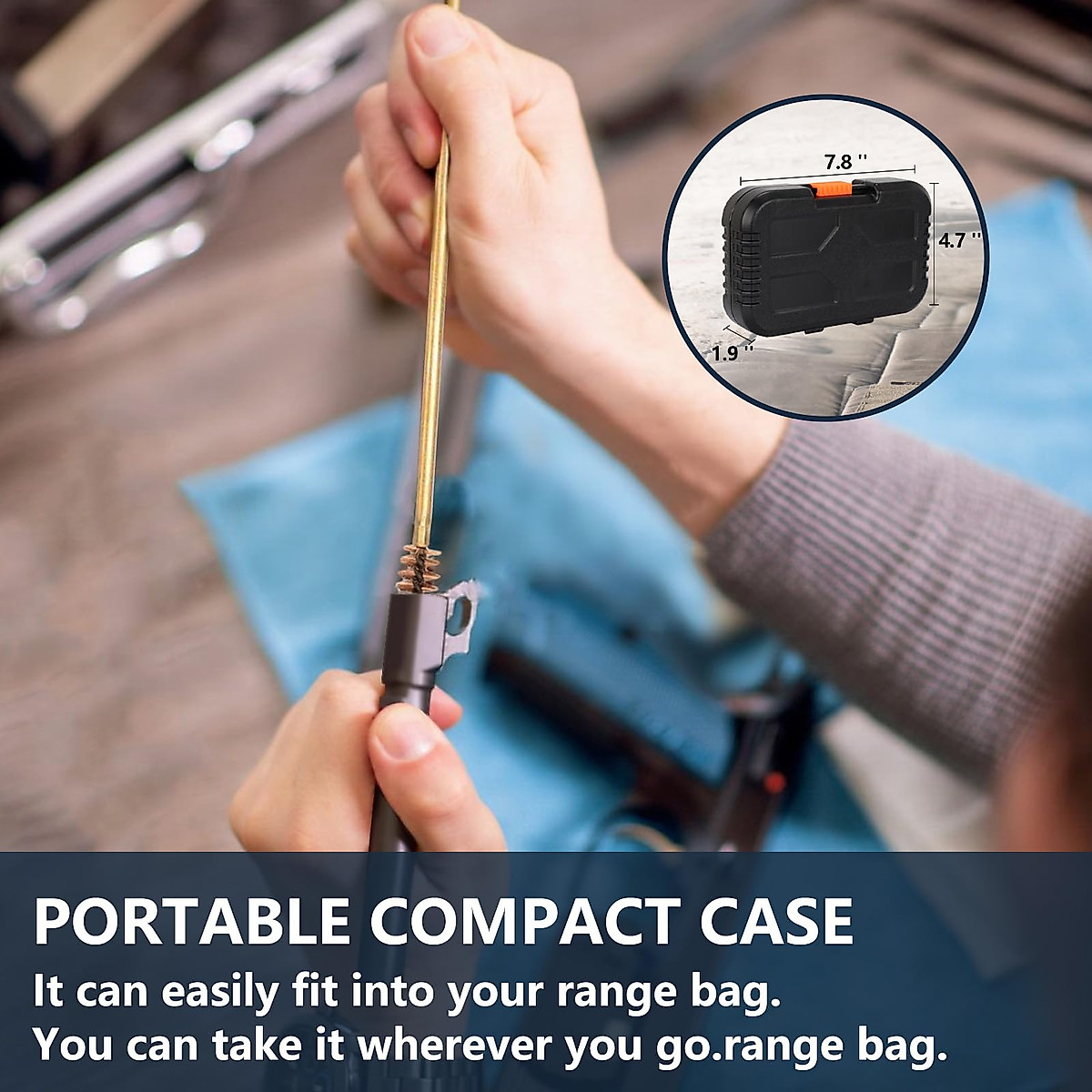 Raiseek Elite Version Pistol Cleaning Kit 9mm/.357.22.45.40 Caliber Gun Cleaning Kit and Handgun Cleaning Kit Portable Brass Brush with Case