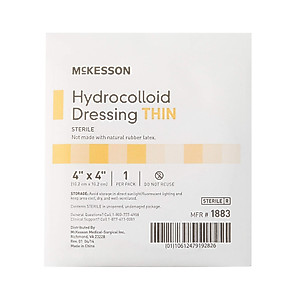 McKesson Hydrocolloid Dressing, Sterile, Thin, 4 in x 4 in, 10 Count, 1 Pack