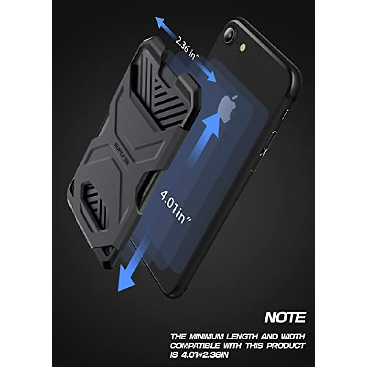 SUPCASE Adhesive Slim Wallet,(2-Pack) Ultra Thin Stick-On Silicone Credit Card Holder Sticker Adhesive Cell Phone Wallet Compatible for Most Smartphones（not fit Mobile Phones with Curved Back）(Black)