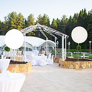 Karenhi 4 Pcs 72 Inch Giant Balloons Big Round Latex Balloon Jumbo Balloons Heavy Duty Balloons Large Inflatable Ball for Birthday Bridal Shower Party Decorations, Inflate with Air and Helium (White)