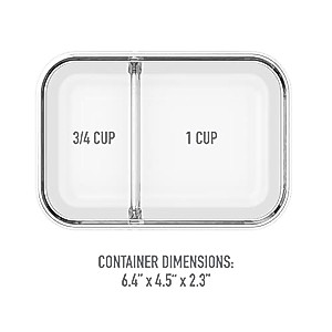 Bentgo® Glass Snack - Leak-Proof Bento-Style Snack Container with Airtight Lid and Divided 2-Compartment Design - 1.75 Cup Capacity for Meal Prepping, and Portion-Controlled Snacking (Purple)