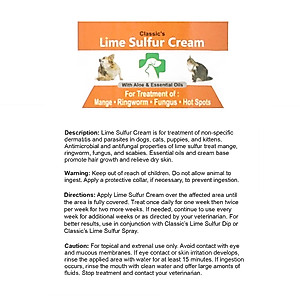 Healthy Paw Life Lime Sulfur Pet Skin Cream (4 oz) - Pet Care for Itchy and Dry Skin - Safe Solution for Dog, Cat, Puppy, Kitten, Horse