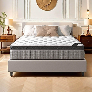 Anwick 12" Full Mattress, Soft Breathable Hybrid Memory Foam Mattress, Individually Pocket Coils, Mattress in a Box, Sleep Supportive & Pressure Relief, Medium Firm (Full 12 Inch)