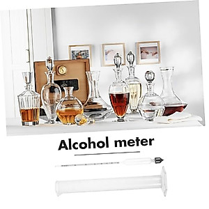 OKUMEYR 1 Set Wine Making Kit Daily Use Graduated Cylinder Stills for Distilling Moonshine Triple Scale Hydrometer Household Measuring Tube Hydrometer for Beer Brewing Alcohol Meter Glass