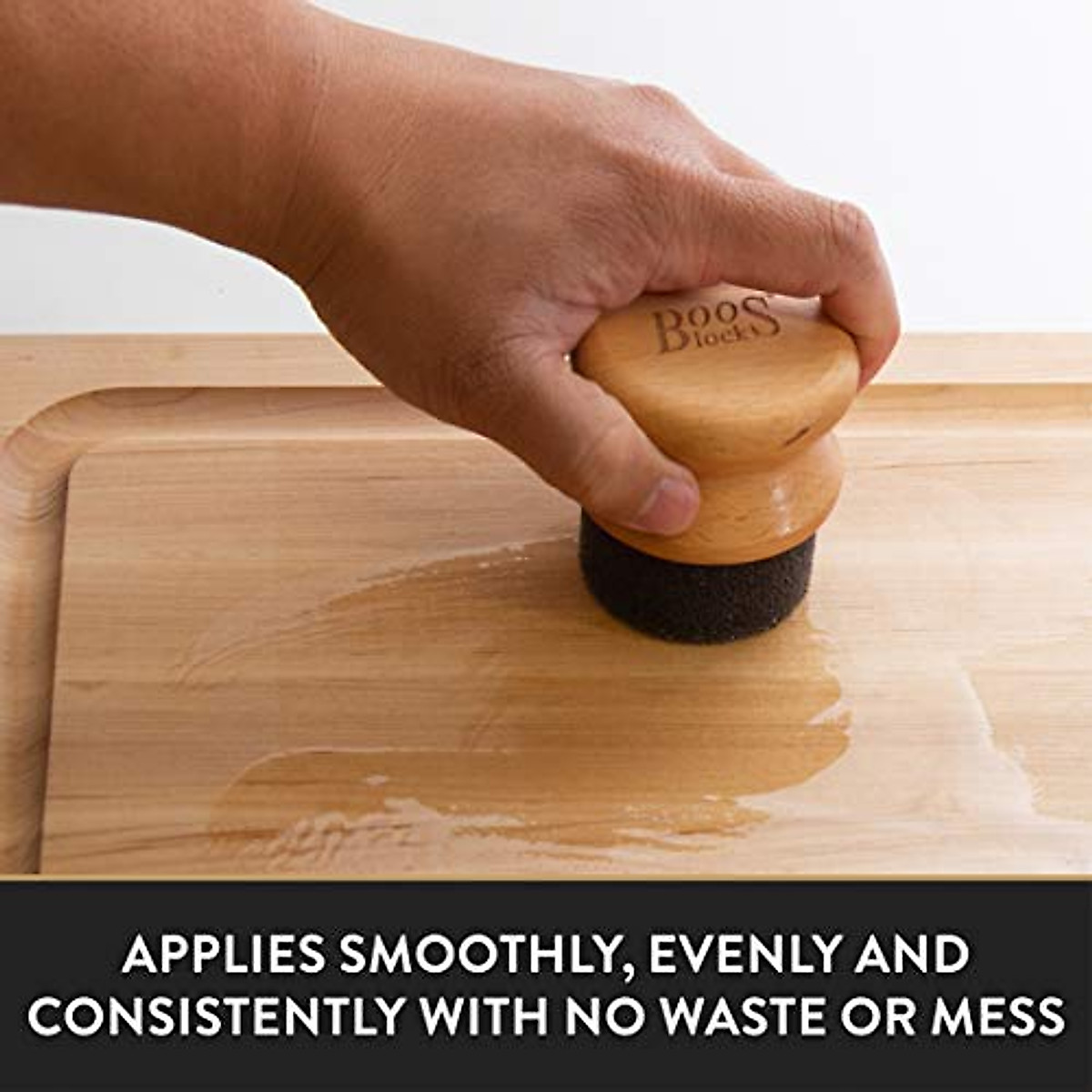 John Boos Butcher Block Oil & Cream Applicator, 1 count, Beechwood