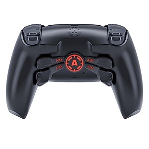 AimControllers Custom PRO Controller compatible with PS5 Console & PC | Custommade Wireless Gaming Controller with 4 Back Remappable Paddles | Gaming Accessories Electronics | Black Matte