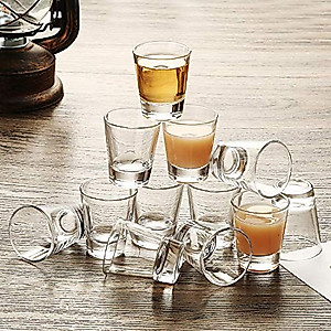 Aoeoe 30 Pack Heavy Base Shot Glass Set, 1.5 oz Whiskey Shot Glasses, Clear Shot Glasses Bulk, Small Shot Glasses, Round Espresso Shot Glass, Glass Cups for Vodka, Whiskey, Tequila, Espresso, Liquor