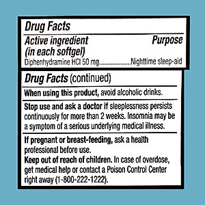 Equate Maximum Strength Sleep-Aid Softgels, 50 mg, 100 Count