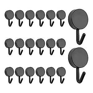 MOROBOR Self Adhesive Hooks, 20pcs Heavy Duty Plastic Hooks Wall Key Hook Holders Stocking Holder for Home Kitchen Bathroom Office Door (Black）