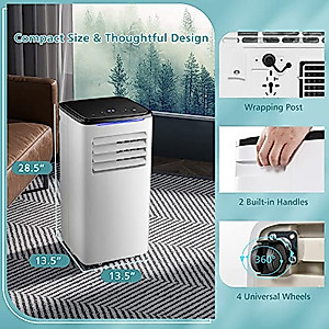 PETSITE 10000 BTU Portable Air Conditioner, 3 in 1 AC Cooling Unit with Remote Control, Dehumidifier, Window Kit Included, Stand up AC for Home, Apartment, Cools Rooms up to 350 Sq.Ft