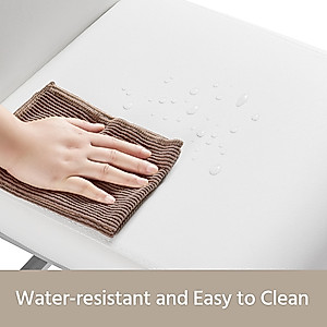 YAHEETECH 4pcs Dining Chairs Armless Dining-Living Room Kitchen Chairs PU Leather Upholstered Seat and Metal Legs Side Chairs with High Back Modern, White