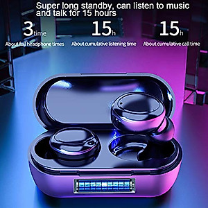 V2 Binaural Wireless Bluetooth Sports Earbud, Portable True Wireless TWS Private Mode Stereo Headphones in Ear Built in Mic Headset with Charging Box 70 Hours Standby for Running, Workout, Gym