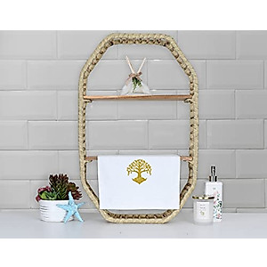 VoYa - Luxury Embroidered Turkish Cotton - 13” × 13” SWashcloth for Bathroom, Kitchen, Hotel, Spa, Gym -White