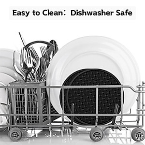 Ouzoustate 8 PCS Coasters for Drinks with Holder-Silicone Black Coasters Set of 8-Cup Coasters for Coffee Table-Cup Mat Drink Coasters for Tabletop Protection and Home Decor