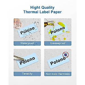 POLONO Thermal Label Maker Tape Replacement Compatible with D30, P10 E1, L1, Q1 Label Printer, Not for POLONO P31S, 15mmx40mm/0.5x1.57inch, 180 Labels/Roll, P10 Thermal Printing Label Paper (Blue)
