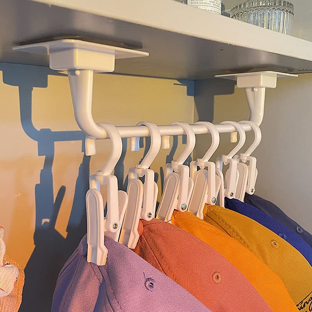 10 PCS Super Strong Plastic Swivel Hanging Hooks Home Swivel Laundry Clips Curtain Clips Clothes Pins Beach Towel Clips,1 PCS Self Adhesive Towel Bar No Drill Hand Towel Hanger