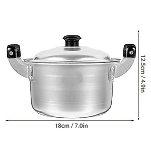 Kichvoe Stock Pot with Lid Pots Stock Pot Cooking Pan 16cm Hot Aluminum Pot Saucepan Small Pasta Pot Camping Cookware for Stovetop Stainless Steel Pot Korean Noodle Pot
