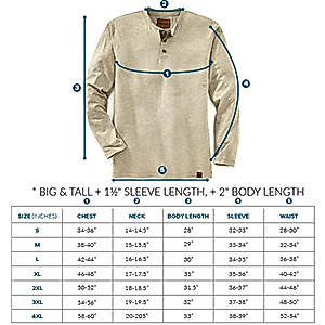 Venado Long Sleeve Shirts for Men – Flex Henley Shirts for Men Outdoor Wear (XX-Large Tall, Oatmeal)