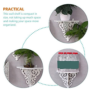 Garneck 2pcs Wall Shelf Perfume Shelf for Wall Shelves Hanging Flower Pot Rack Seasoning Shelf Hanging Shelf Book Shelf Decor Living Room Display Shelf Multifunction PVC Bookshelf