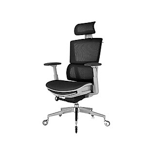 Nouhaus Rewind Ergonomic Office Chair with Footrest and Lumbar Support Swivel Computer Chair, Rolling Home Office Desk Chairs with Wheels, Mesh High Back Task Chair (Black)