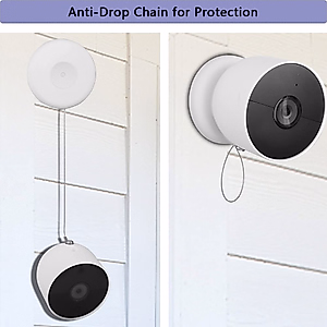 OYOCAM Anti Theft and Anti-Drop Security Chain Compatible with Google Nest Cam (Battery) Noorio B200 Arlo Ultra Pro 4/3 Anti-Theft Cable Protect Function, 2 Pack, Silver (Cam Not Included)