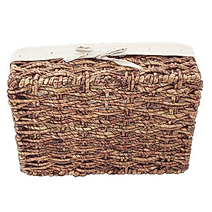 Kingwillow, Storage Basket, Natural Corn leaves Storage Bins,Rectangular Basket,Arts and Crafts.