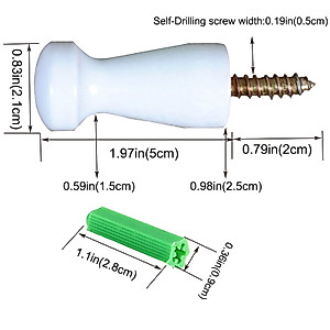 Maosifang 6 Pieces Solid Wood Wall-Mount Robe Hook Coat Hook Towel Wall Hook Shaker Pegs with 6 Pieces Self-Drilling Screw,White