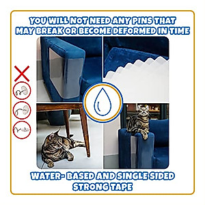 Cat Scratch Furniture Protector- No Pin | Pet Repellent for Couch | One Side Tape Sheets, 17x12 Inches E-MARQUE (Pack of 10)