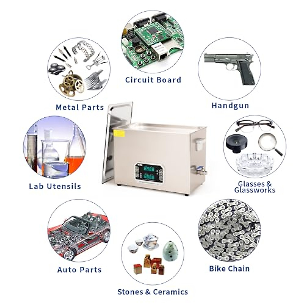 DK SONIC Touch Ultrasonic Cleaner with Heater,Digital Timer and Basket Multiple Cleaning Mode for Lab Tools, Metal Parts, Carburetor, Auto Parts, Engine Parts, etc (30L, 110V)