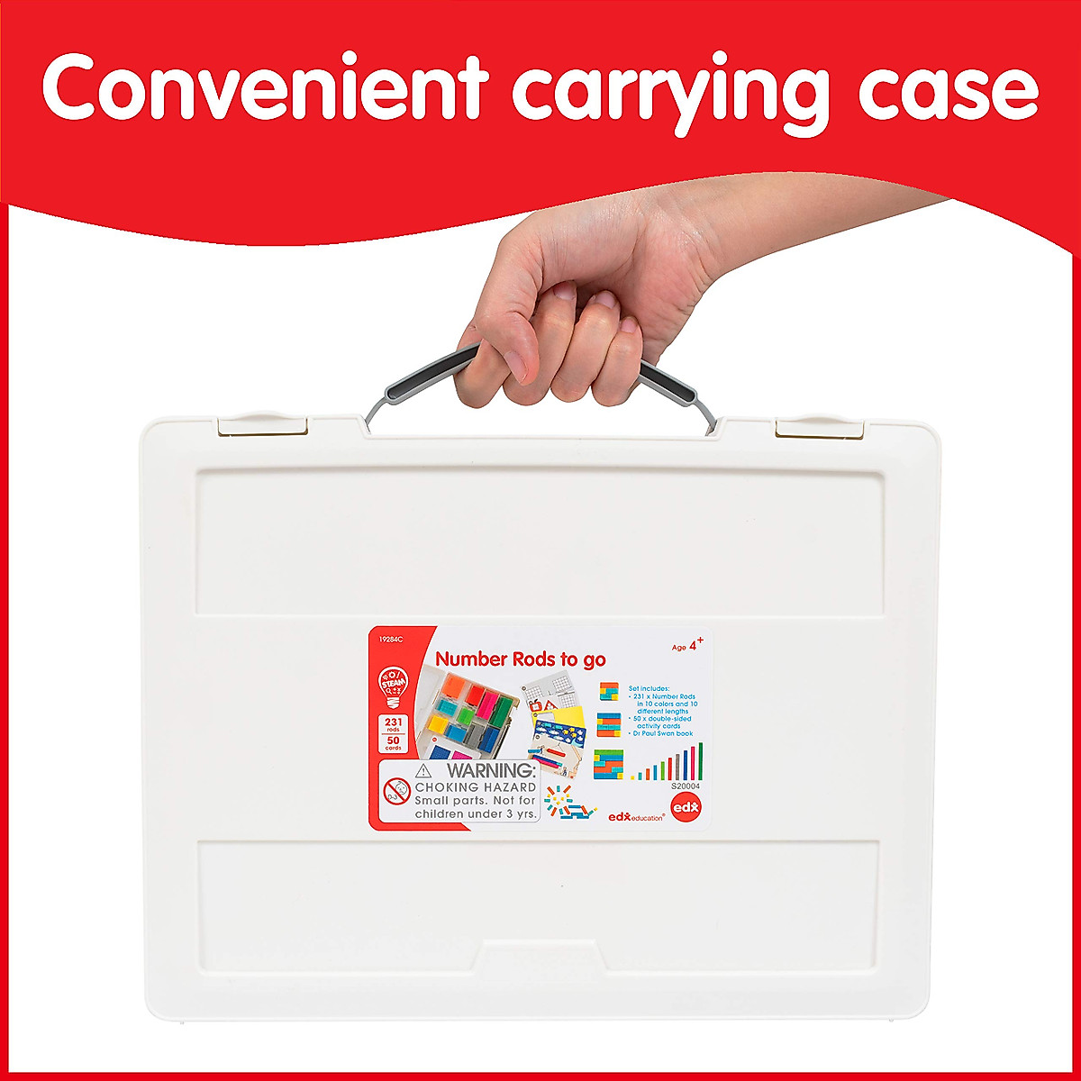 edxeducation Number Rods to Go - Hands-on Math Manipulative for Kids - Includes 231 Number Rods - 50 Double-Sided Activity Cards and Activity Book