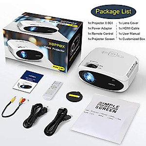 HD Projector with WiFi and Bluetooth- XOPPOX 1080P Native Video Projector for Outdoor Movies with 100'' Screen, Home Theater Wireless Projector Compatible with HDMI/USB/Laptop/PC/ PS4/smartphones