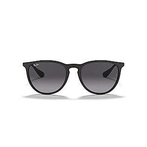 Ray-Ban Woman Sunglasses Rubber Black Frame, Grey Gradient Lenses, 54MM