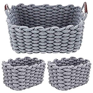 UXZDX Storage Basket 3pcs Soft Nesting Baskets Simple Gift Baskets Versatile Storage Boxes (Color : Gray)