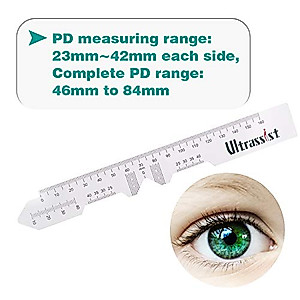 Ultrassist Pupillometers for Measuring Pupillary Distance (PD), Transparent PD Ruler, Essential Tool for Single PD or Dual PD Measurement