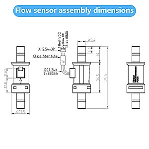 Micro flowmeter Water Purifier 9 MM flowmeter Low Start flowmeter Water Flow Meter Hall Effect Sensor Fluid Flowmeter Water Flow Counter