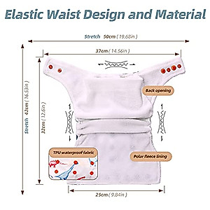 Baby Cloth Diapers One Size Adjustable Washable Reusable Pocket Diapers for Baby Girls and Boys 5 Packs +5 Microfiber Inserts