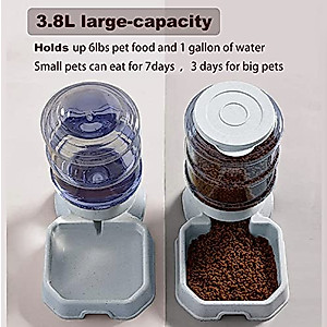 Nabipaw Pet Cat and Dog Automatic Feeder and Water Dispenser 3.8 L with Travel Supply Feeder and Water Dispenser for Dogs Cats Pets Animal (Gray)