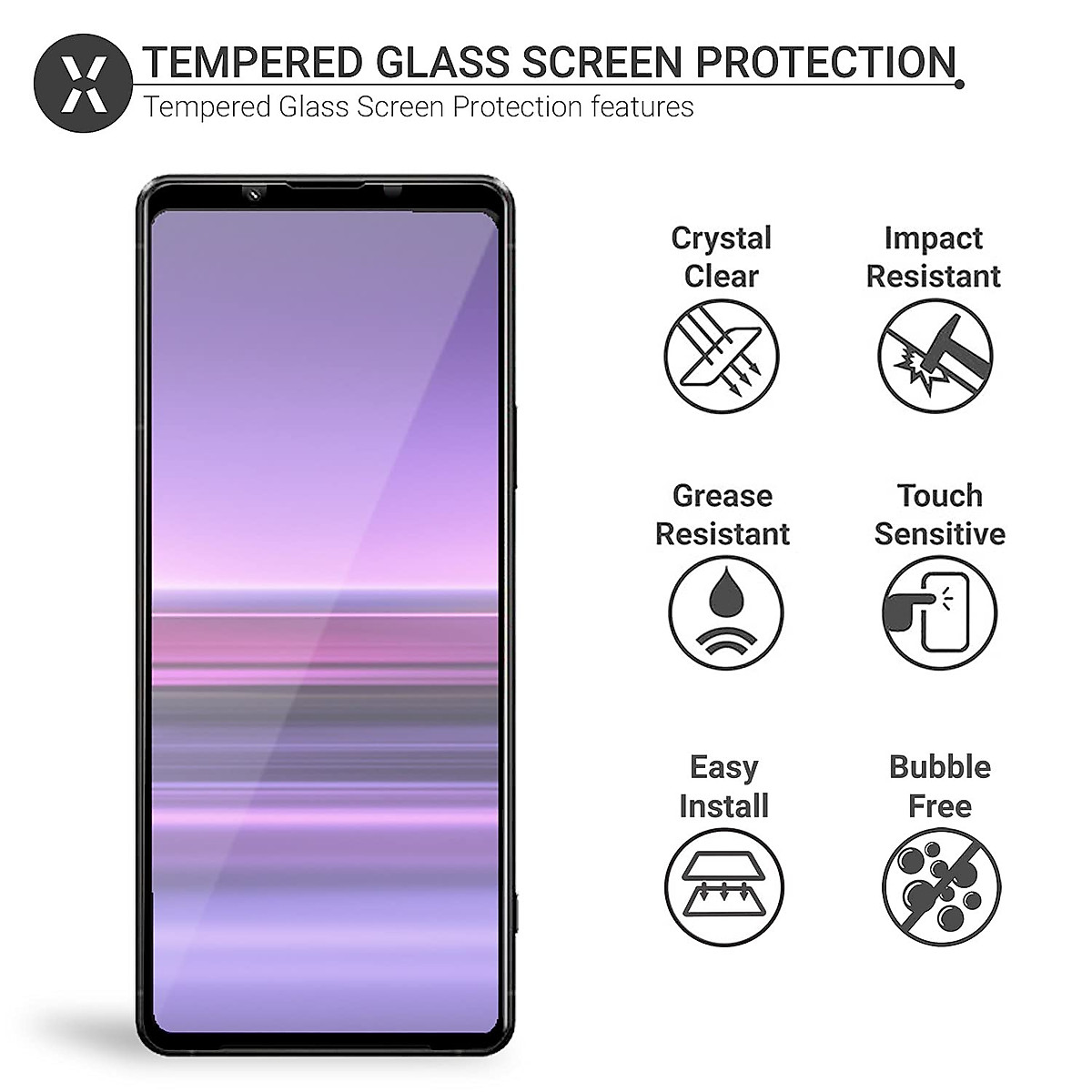 Olixar Screen Protector for Sony Xperia 1 III, Tempered Glass - Reliable Protection, Supports Device Features - Full Video Installation Guide