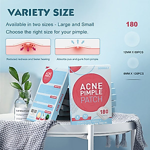 Soonuly Pimple Patches for Face - 180 Hydrocolloid Acne Pimple Patches Salicylic Acid with Tea Tree Oil for Zit Blemish Spot Covers Invisible Pimple Stickers Not Tested on Animals