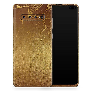 DesignSkinz Molten Gold Digital Foil Swirl V11 Protective Vinyl Decal Wrap Skin Cover Compatible with The Samsung Galaxy S20 (Screen Trim & Back Glass Skin)