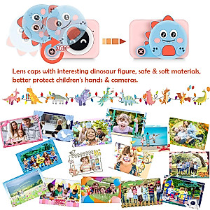 RenFox Kids Camera, 2.4'' 16MP Dual Lens Selfie Camera1080P HD Digital Video Camcorder, Toys and Birthday for Girls Boys Age 3-10, Toddler Beginner Camera with 32GB SD Card - Pink