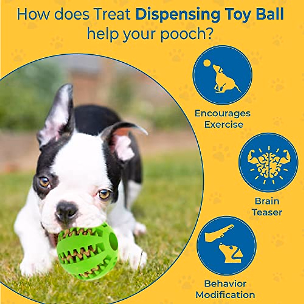 SunGrow 2 Pack Treat Dispensing Dog Toys, 2.75" Interactive Puppy Puzzle Teething Food Ball Toys for Small Large Dog Puppy Cat, Pet Treat Feeder Interactive Teeth Training Ball for Oral Care